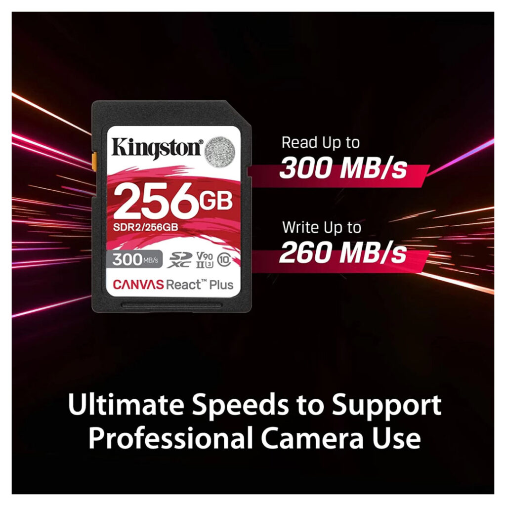 Kingston 256GB SDXC Canvas React Plus: Memory Card for Professional ...